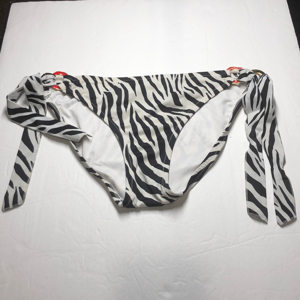 Victorias Secret Zebra Print Tie Bikini Bottom M Gem